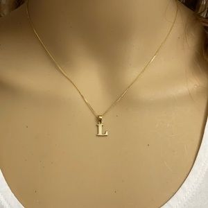 Element Shine | Jewelry | K Solid Gold Mini Smallinitial Letter L ...